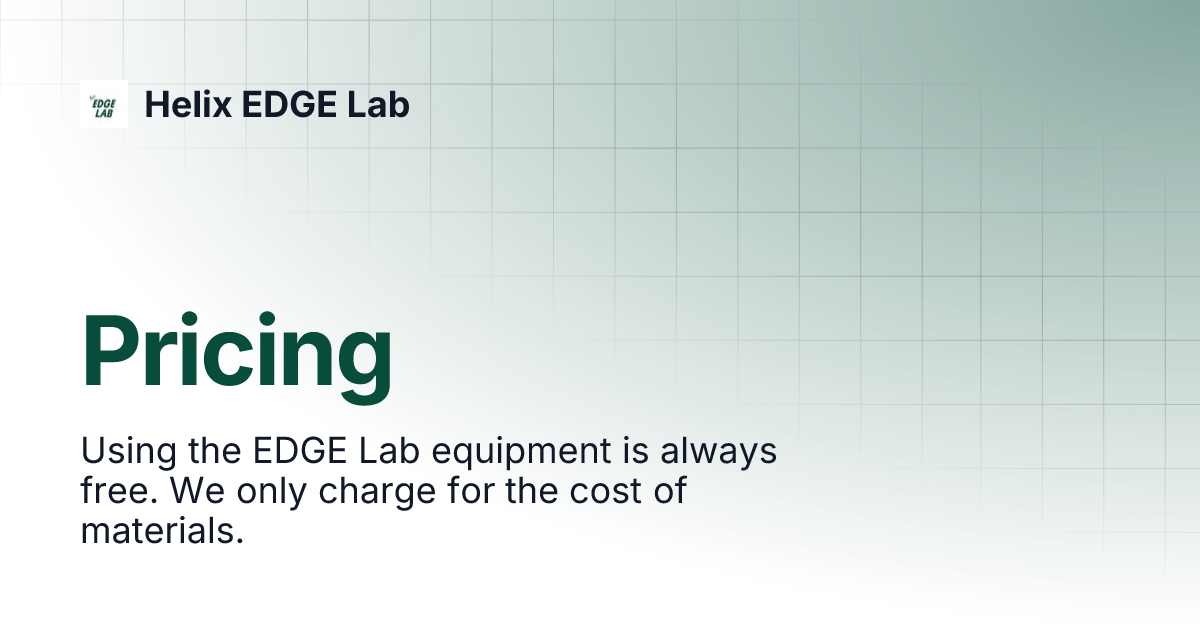 Pricing | Helix EDGE Lab